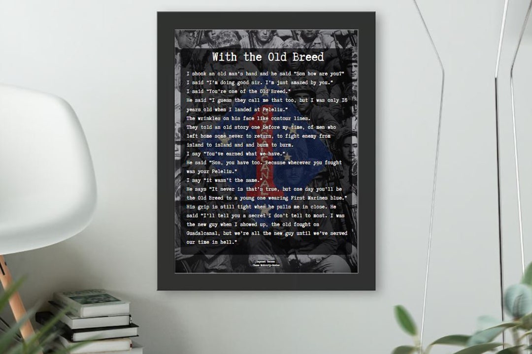 With the Old Breed Poem Poster - Etsy