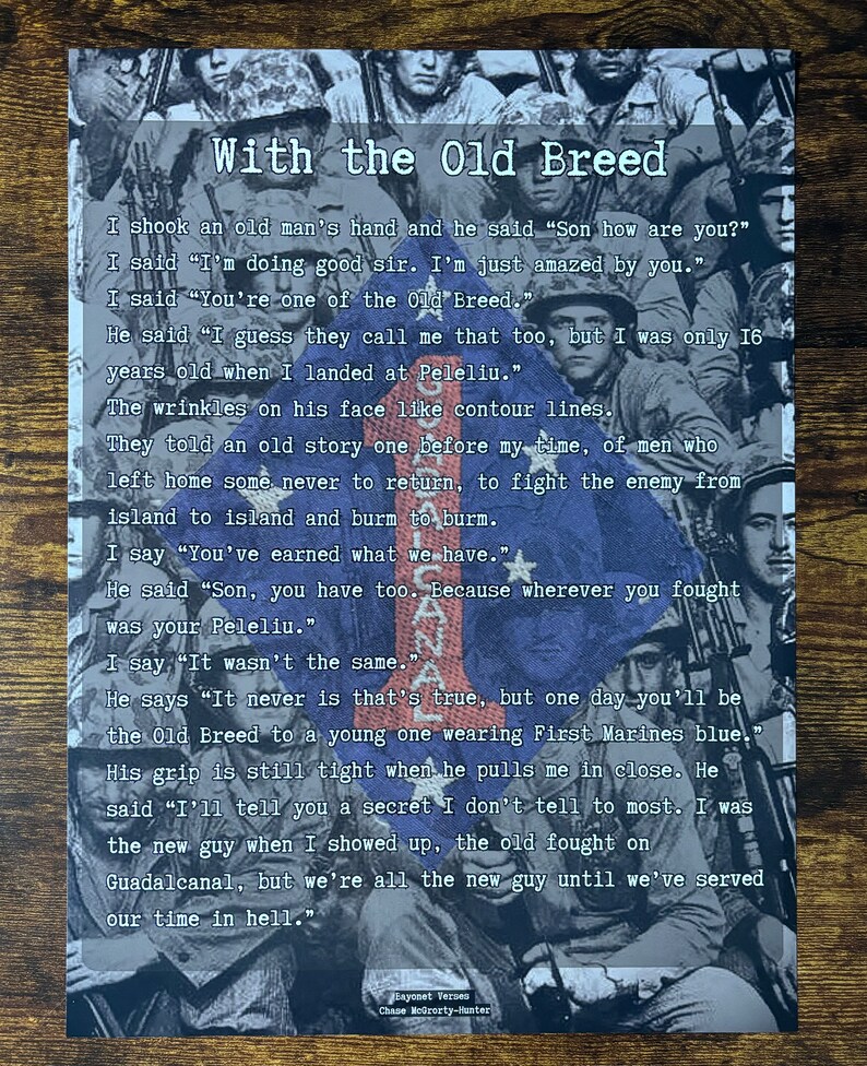 With the Old Breed Poem Poster - Etsy