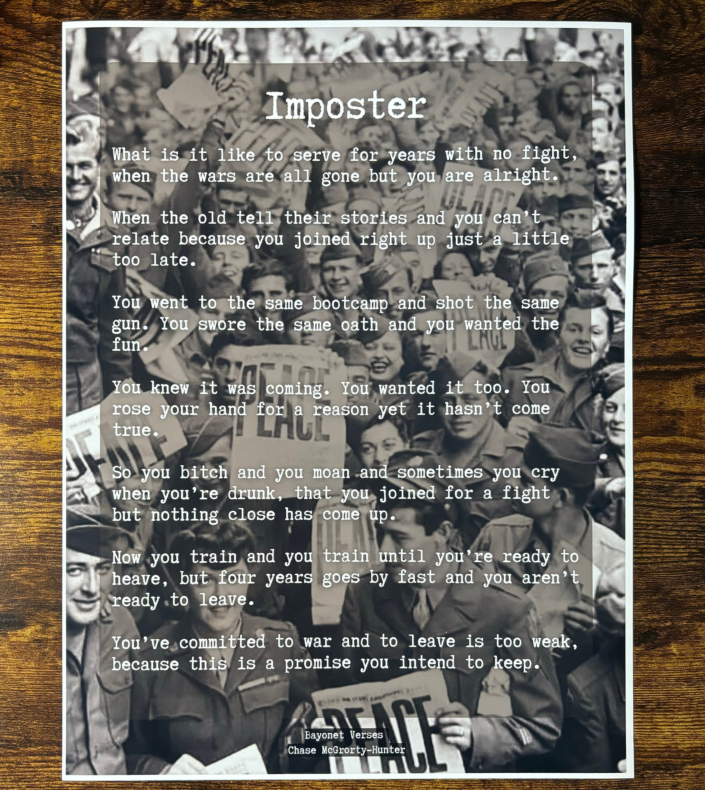 Imposter Poem Poster (with White Borders) - Etsy