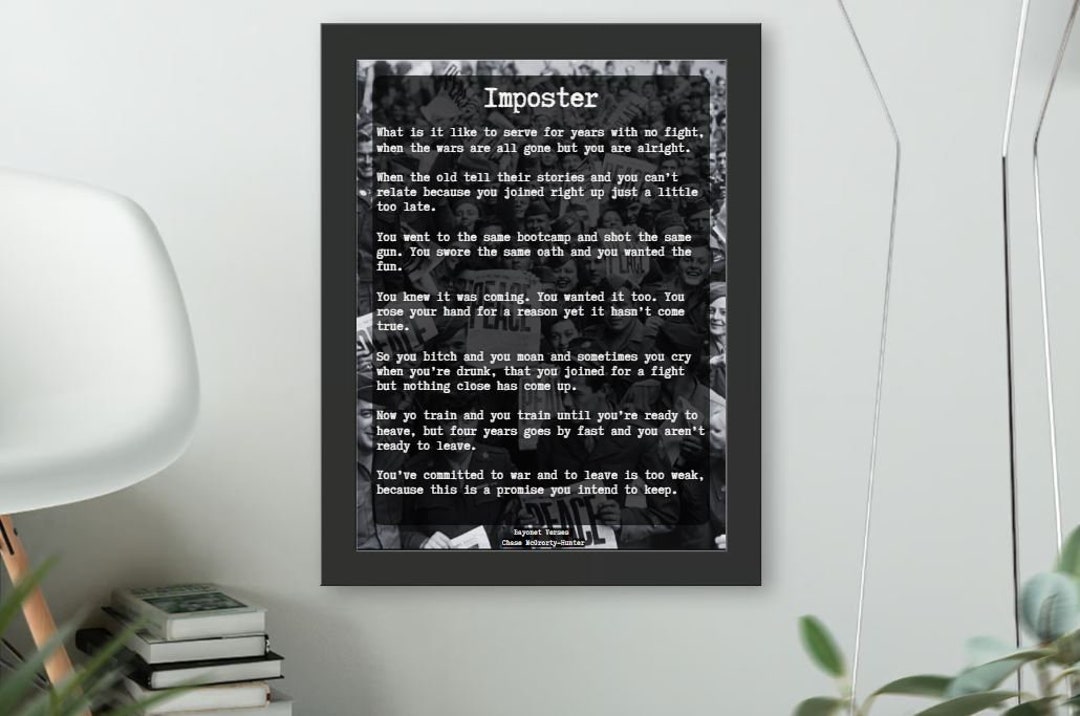 Imposter Poem Poster (with White Borders) - Etsy