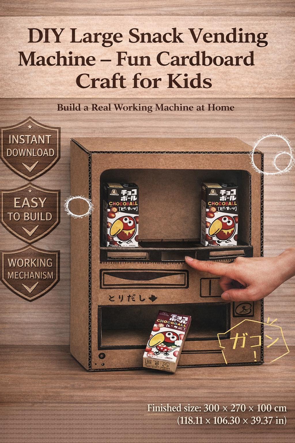 Build Your Own Cardboard Vending Machine – Holds 3 Mini Snack Boxes ...