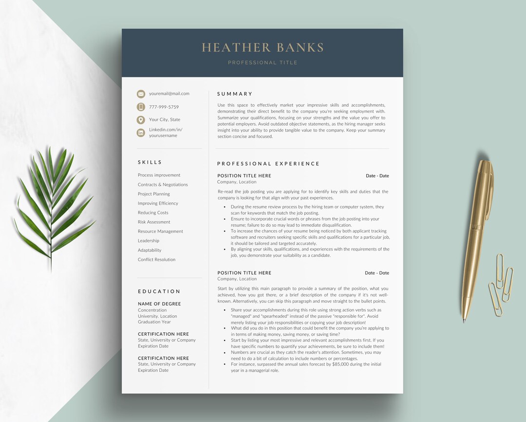 CV Template for Canva Modern Creative CV Format, CV Maker for Job ...