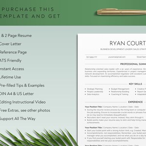ATS Friendly Resume Template - Professional CV Template With Cover ...