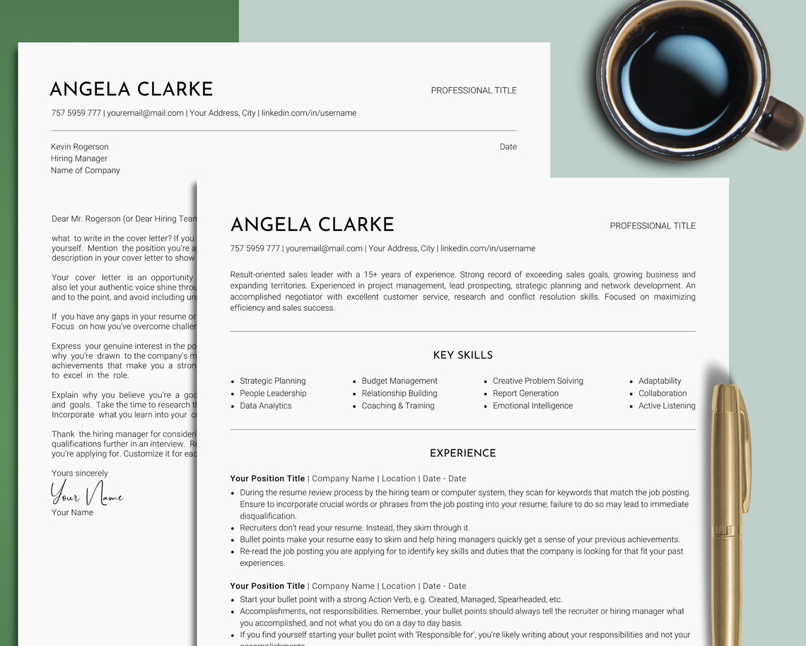 Modern ATS Compliant Resume Template Canva CV Simple Creative ...