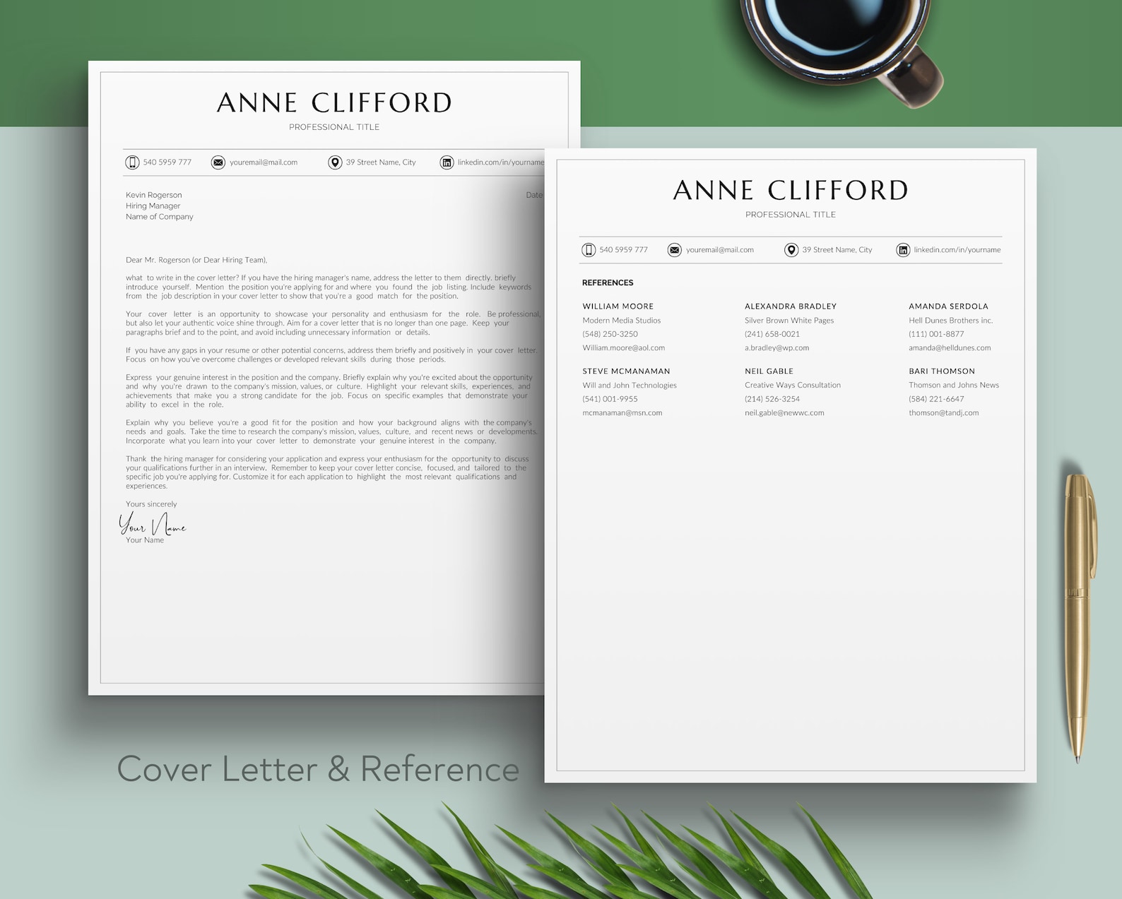 Creative ATS Compliant Resume Template Professional Canva CV Simple ...