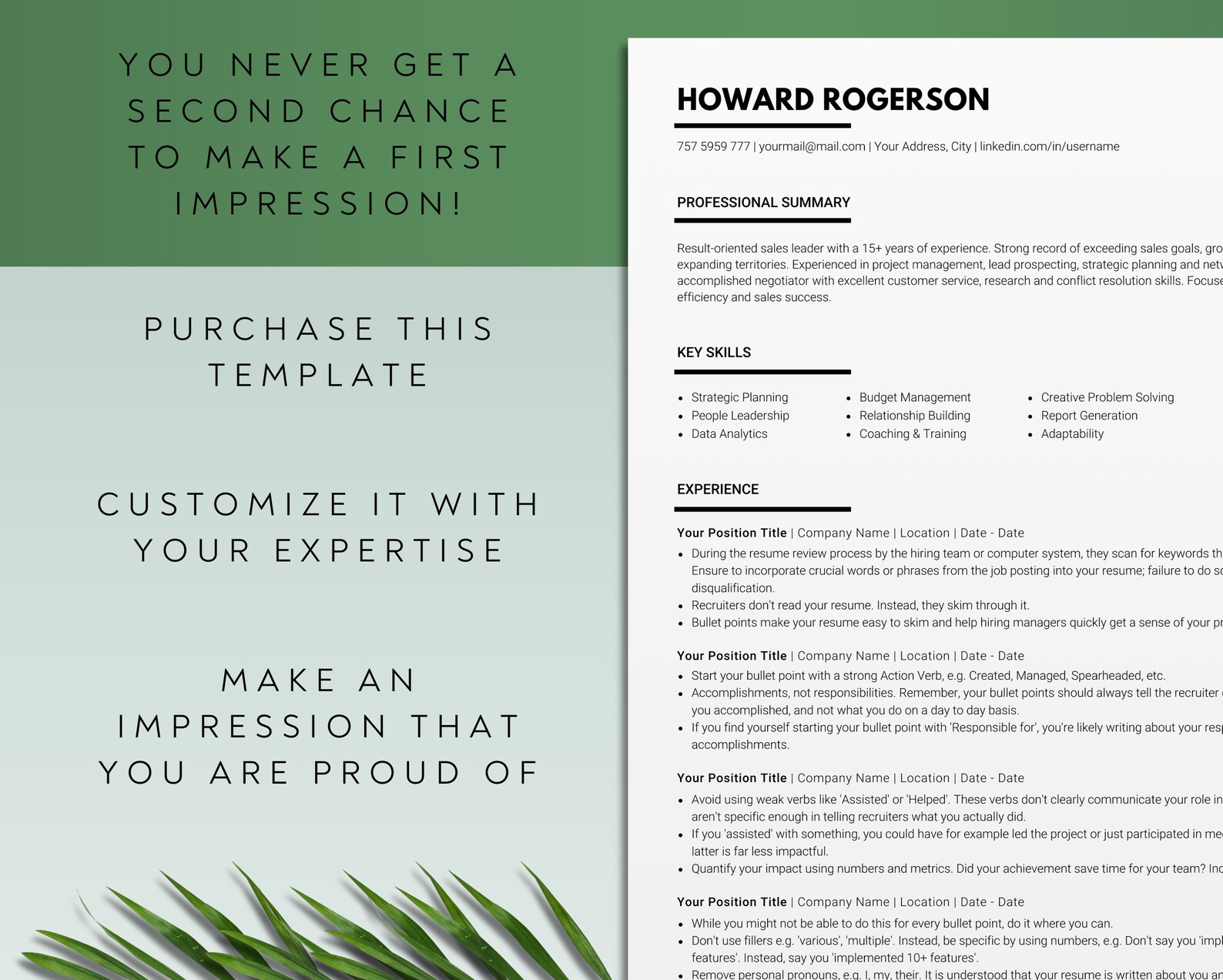 Outstanding ATS Compatible Resume - Canva Resume With Cover Letter ...