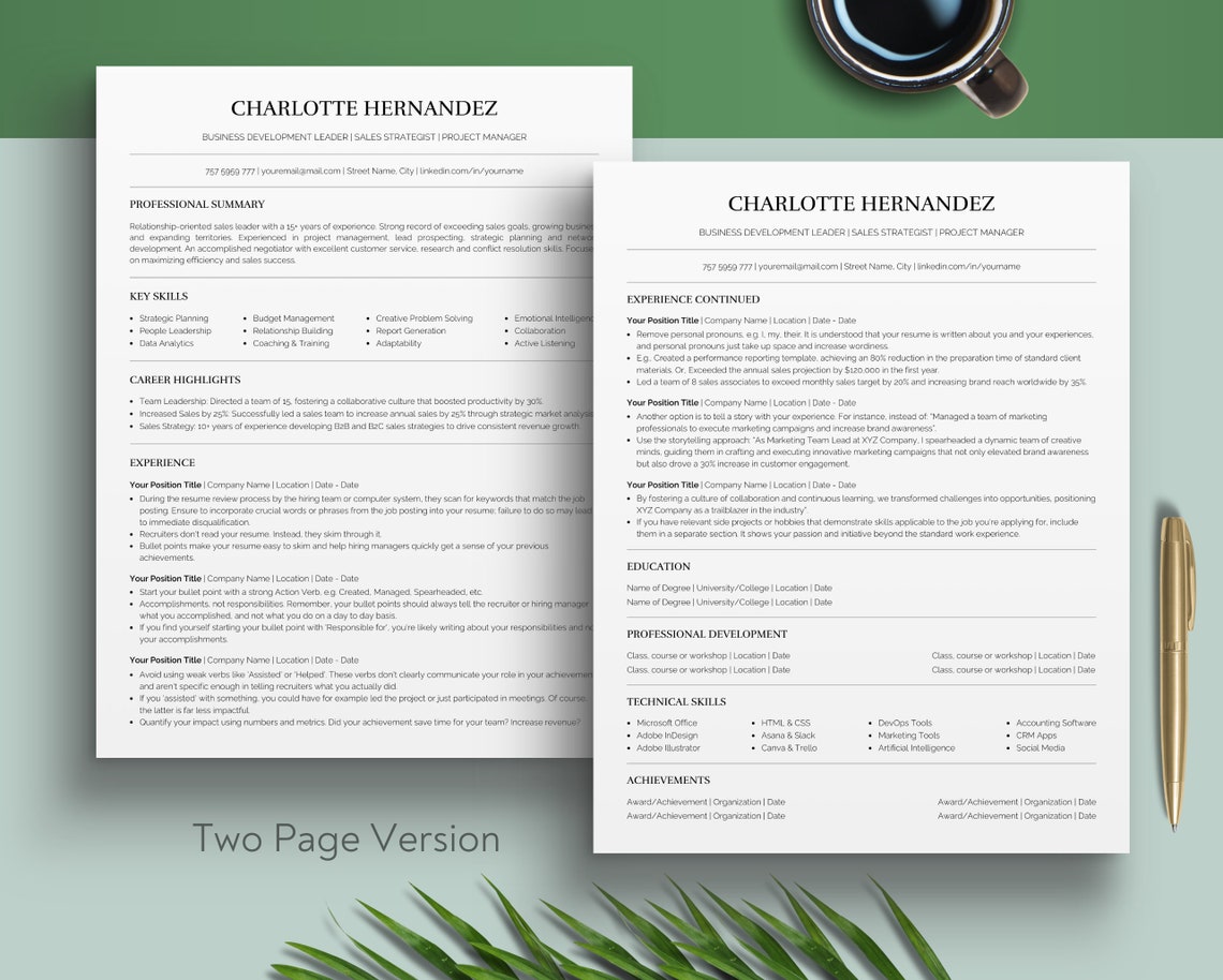 ATS Friendly Resume Template Creative ATS Resume With Cover Letter ...