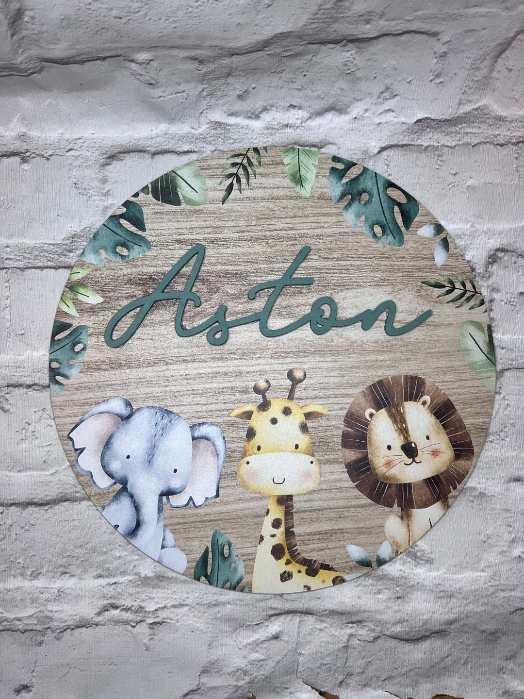 Jungle Safari Lion Giraffe Elephant Door Plaque, Safari Door Plaque ...