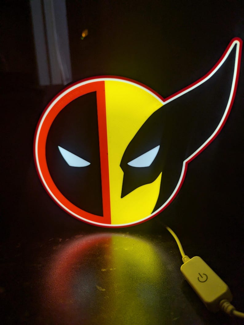 Deadpool & Wolverine Lightbox: 3D Printed Marvel-themed LED Light With ...