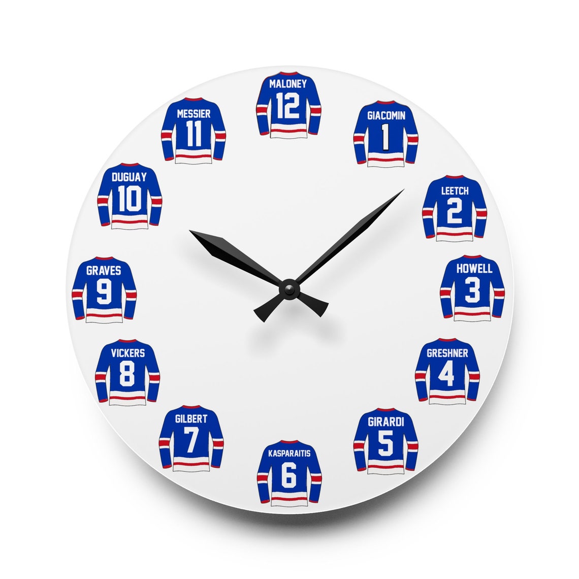 New York Rangers Wall Clock | Hockey Wall Décor | Rangers Fan Gift ...