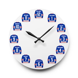 New York Rangers Wall Clock | Hockey Wall Décor | Rangers Fan Gift ...