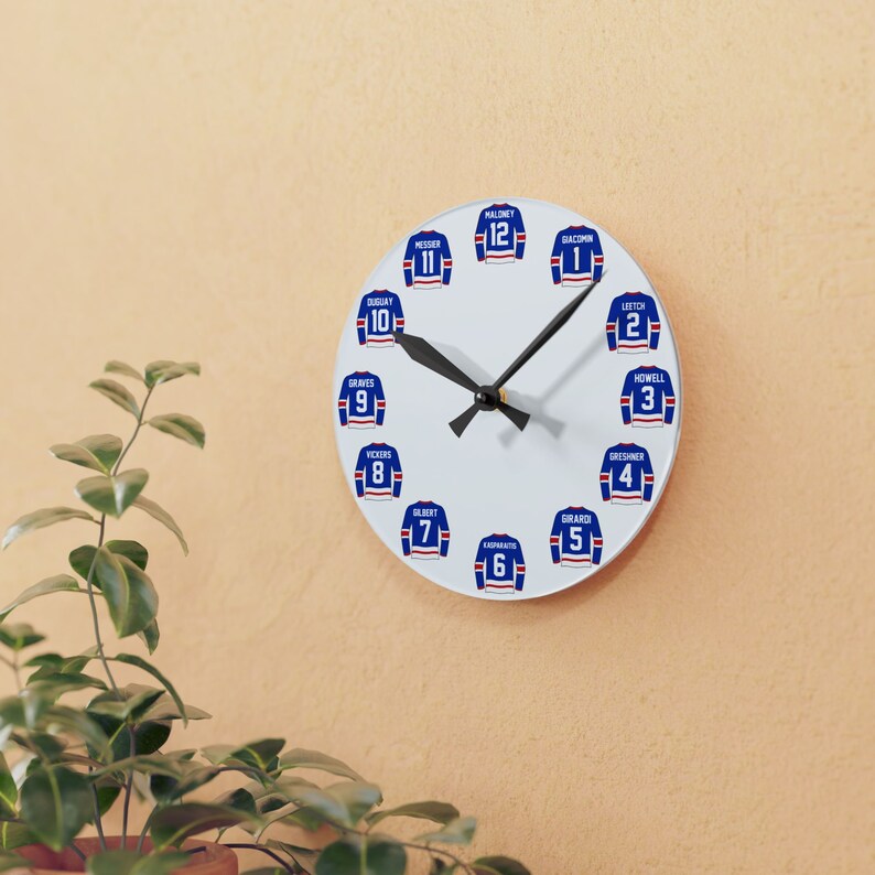 New York Rangers Wall Clock | Hockey Wall Décor | Rangers Fan Gift ...