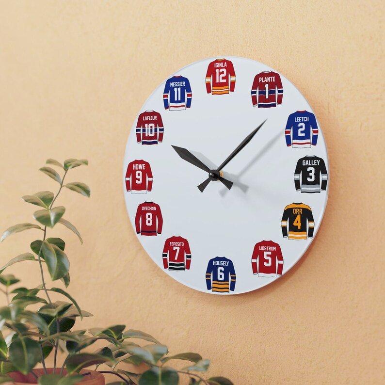 Hockey Wall Clock - "legends of the Game" | Hockey Décor | Acrylic ...