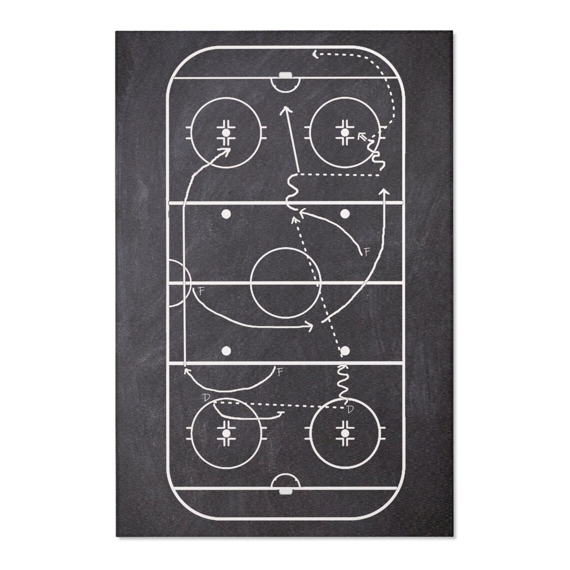 Hockey Rink Chalk Design With Plays Area Rug | Man Cave Decor | Gift ...