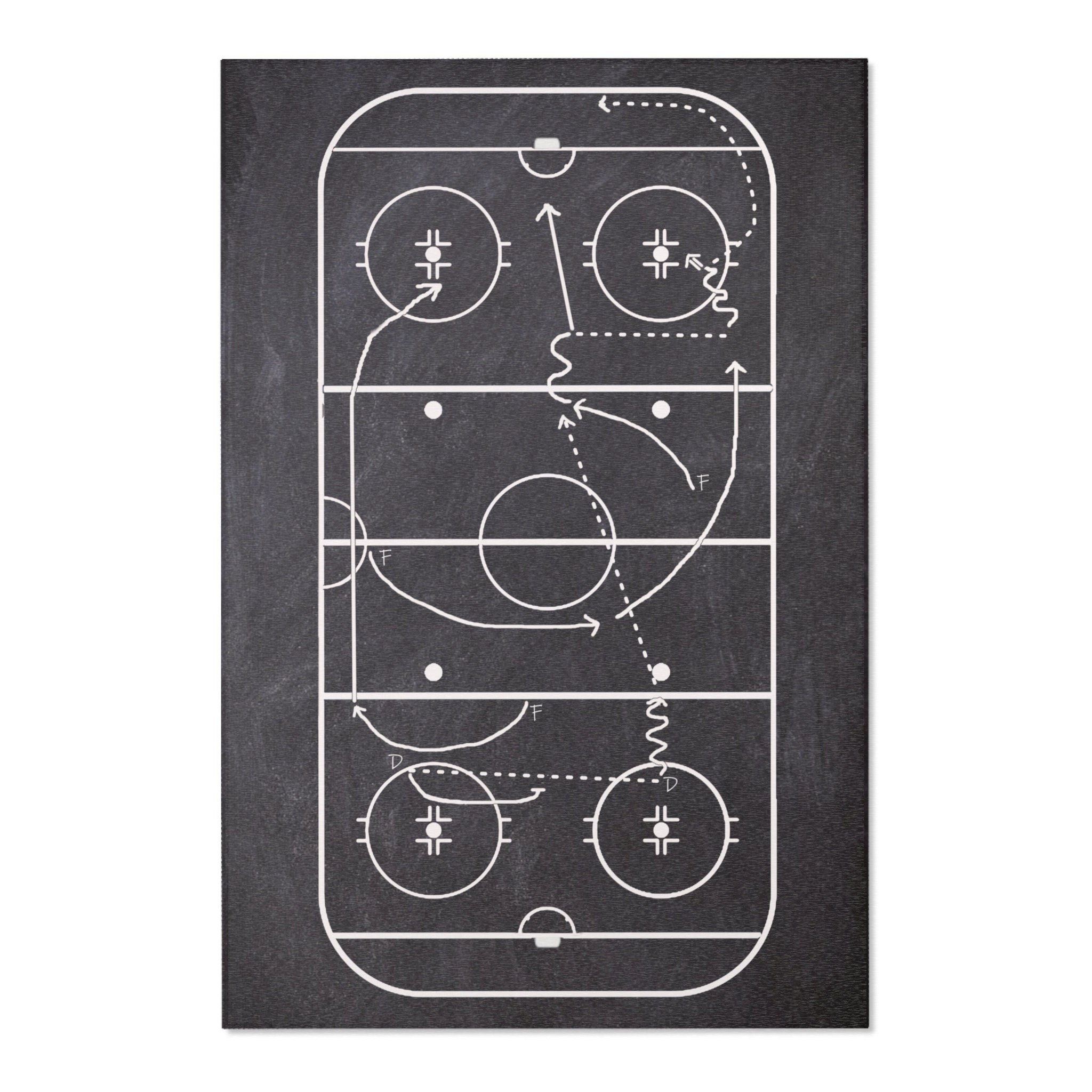 Hockey Rink Chalk Design With Plays Area Rug | Man Cave Decor | Gift ...
