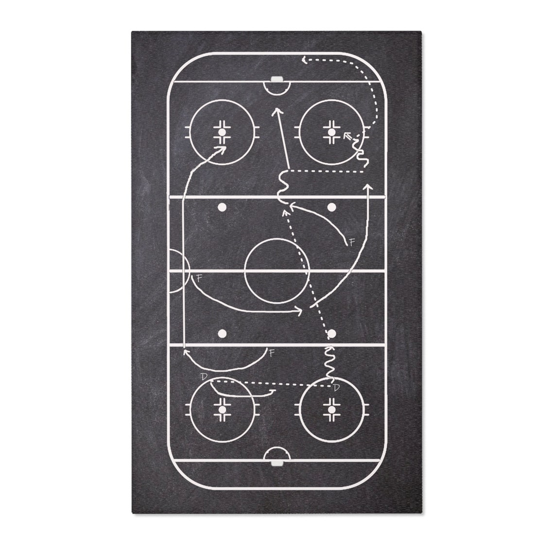 Hockey Rink Chalk Design With Plays Area Rug | Man Cave Decor | Gift ...