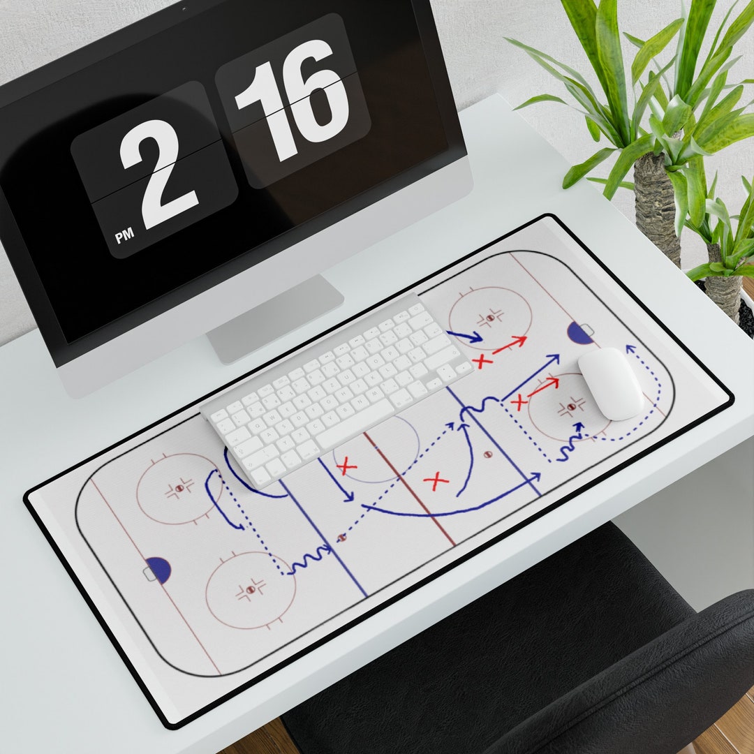 Hockey Rink Whiteboard Desk Mat: Play Diagram Office Decor - Etsy