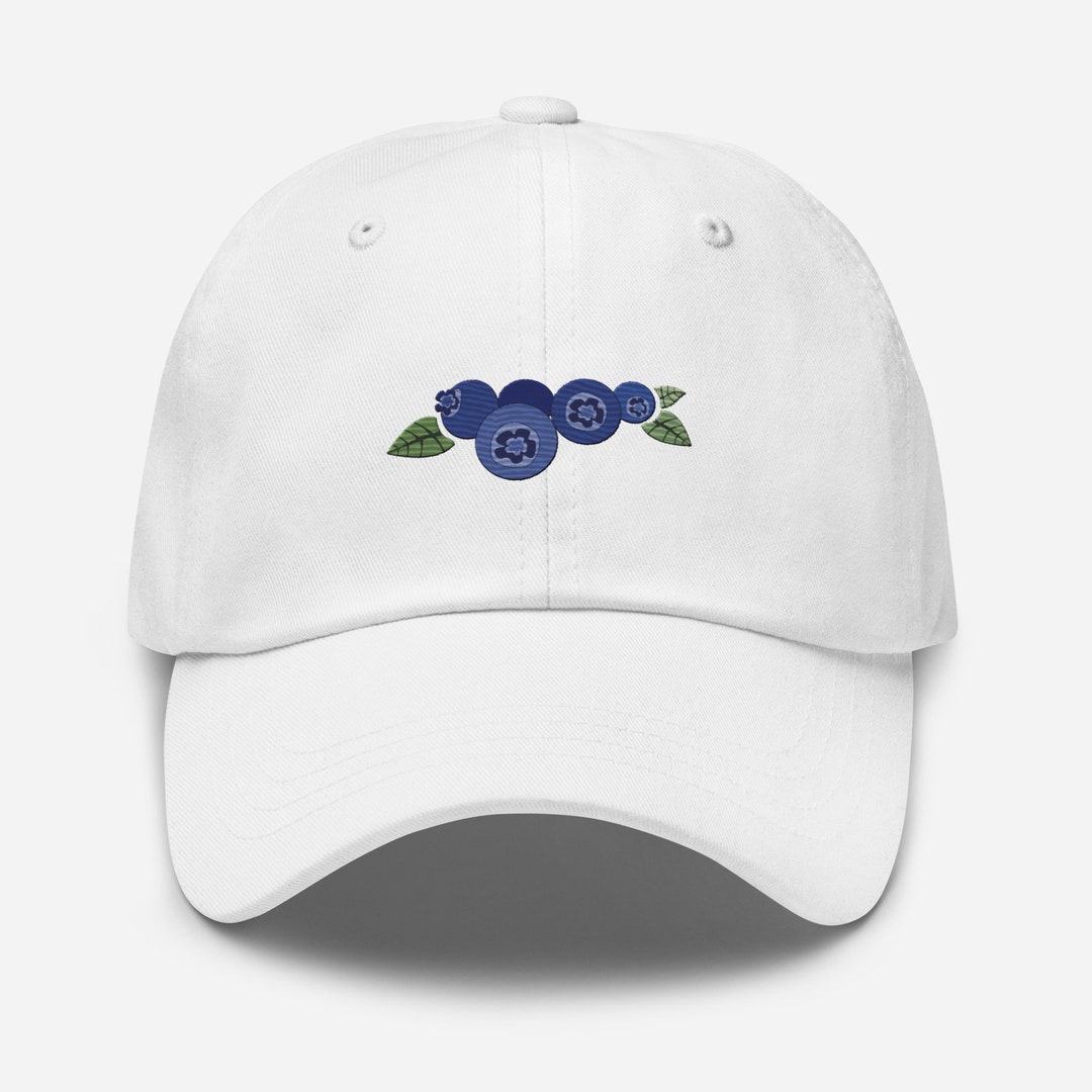 Maine Blueberry Embroidered White and Tan Hat Blueberries Cute Fruit ...