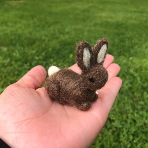 Needle Felted Bunny Brown Rabbit Wool Animal | Etsy