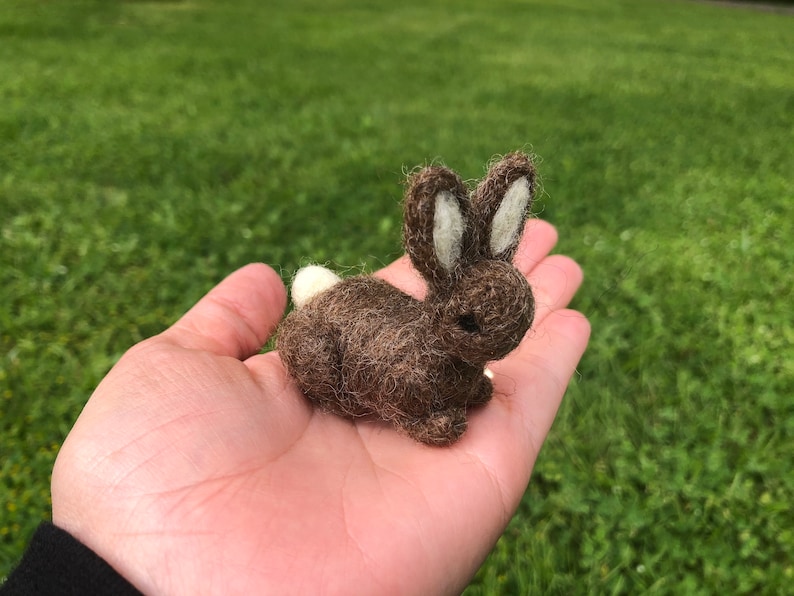 Needle Felted Bunny Brown Rabbit Wool Animal | Etsy