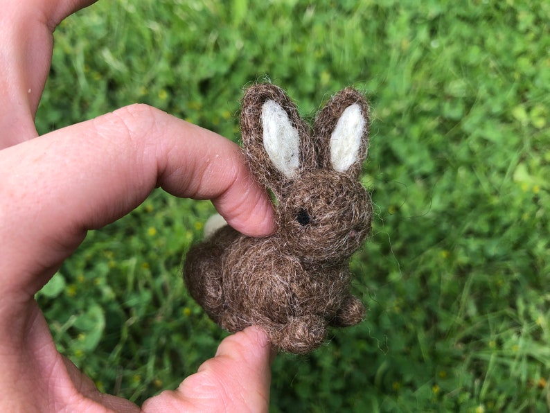 Needle Felted Bunny Brown Rabbit Wool Animal | Etsy