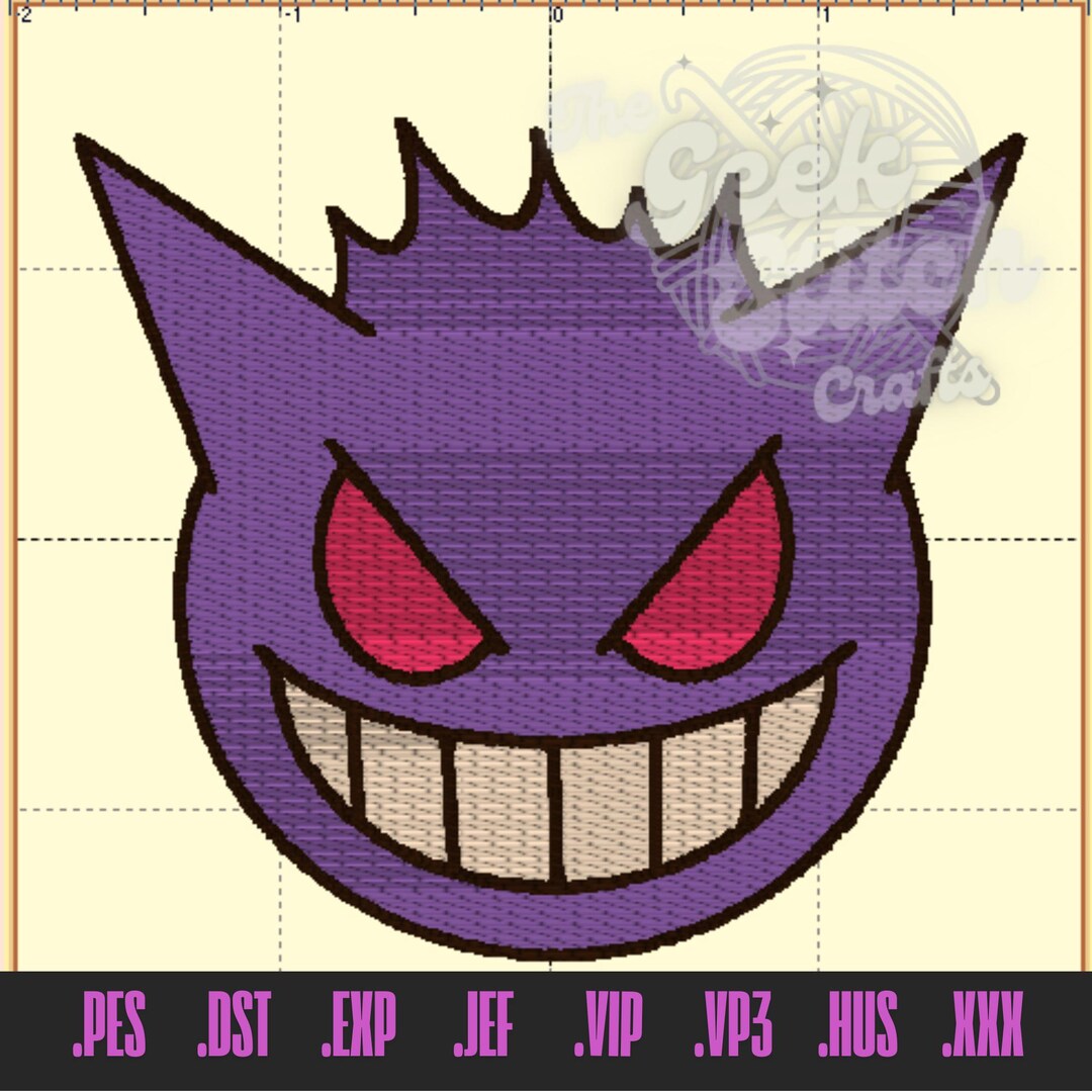 Gengar Face Design Digital Machine Embroidery File - Etsy