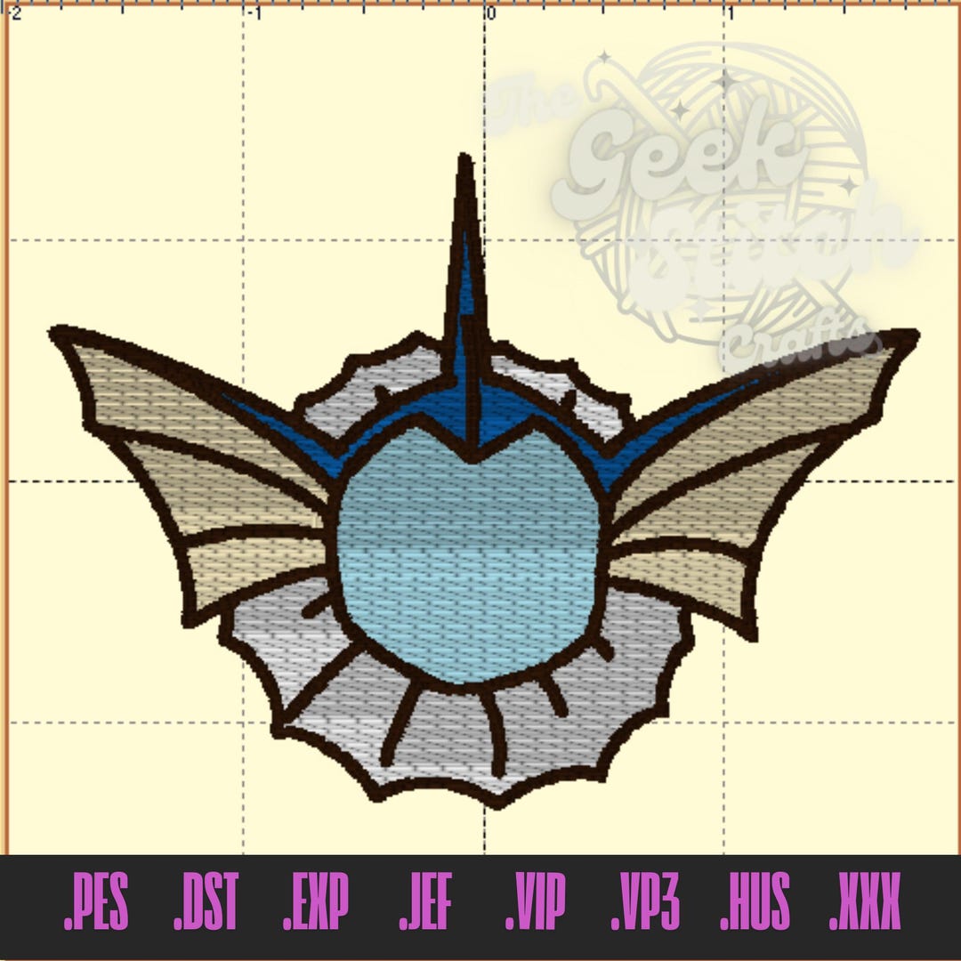 Vaporeon Face Design Digital Machine Embroidery File - Etsy