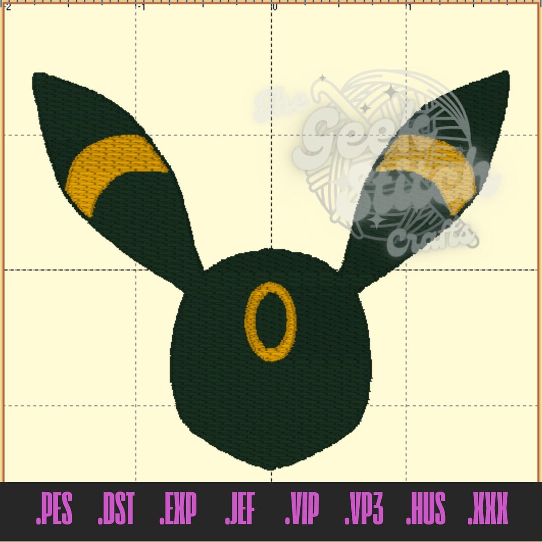 Umbreon Face Digital Machine Embroidery File - Etsy