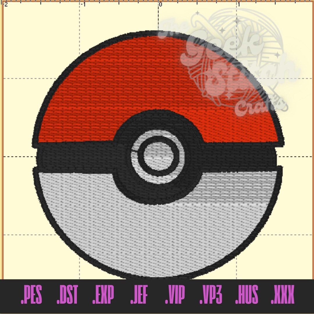 Pokeball Design Digital Machine Embroidery File - Etsy