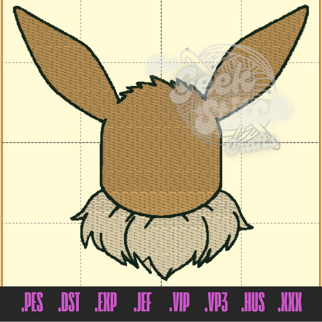 Eevee Face Design Digital Machine Embroidery File - Etsy