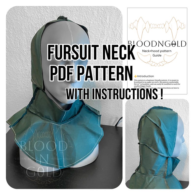 Fursuit Neck + Hood PDF PATTERN (A4) - Etsy