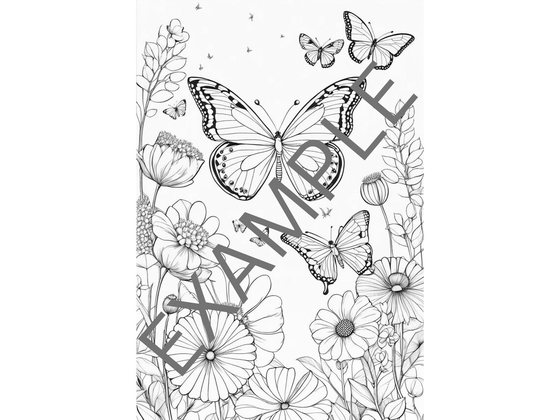 Butterfly Coloring 100 Pages Collection 3 - Etsy