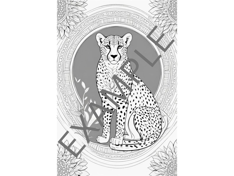 Cheetah Mandala Coloring 10 Pages Collection 1 - Etsy