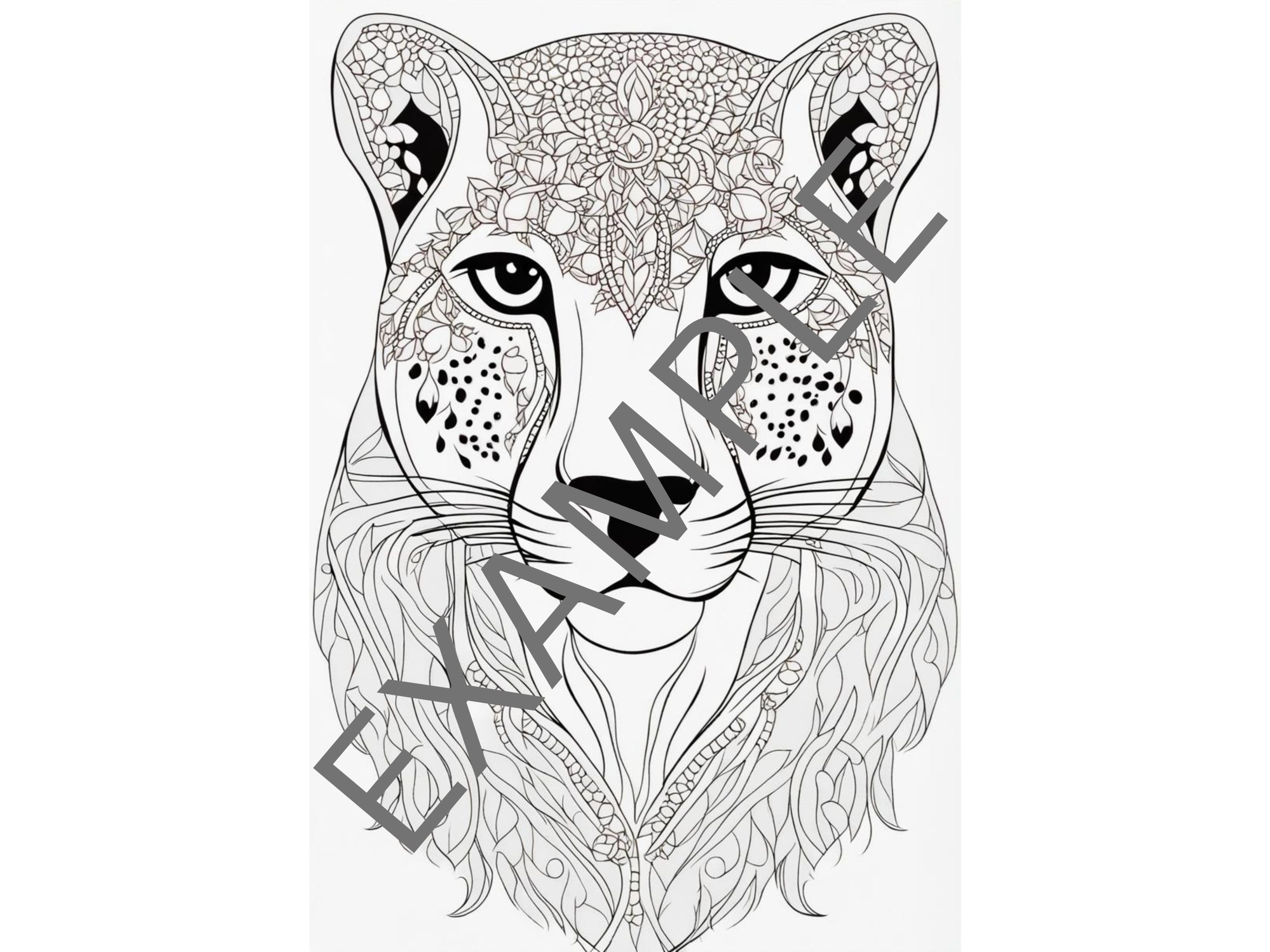 Cheetah Mandala Coloring 10 Pages Collection 1 - Etsy