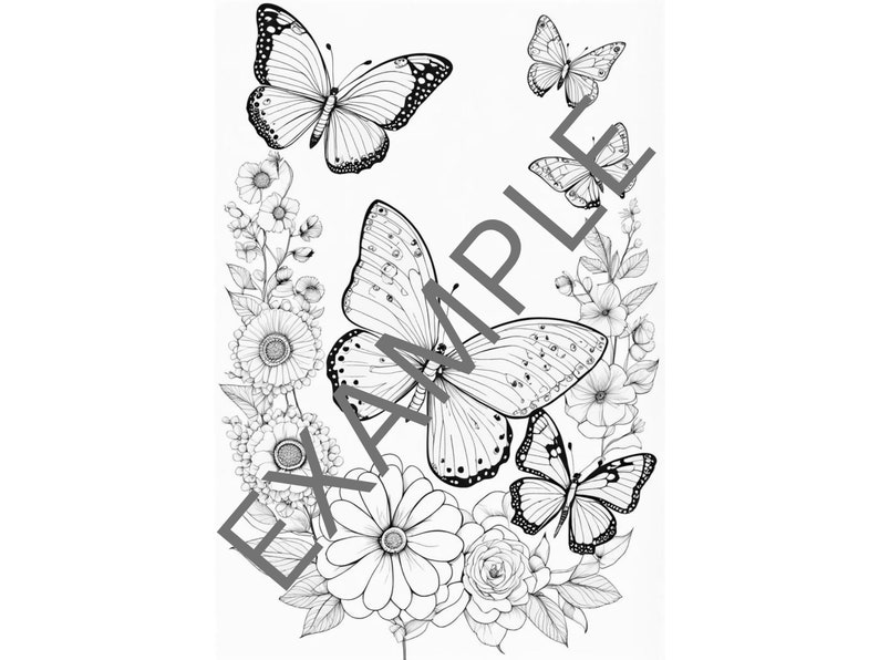 Butterfly Coloring 100 Pages Collection 3 - Etsy