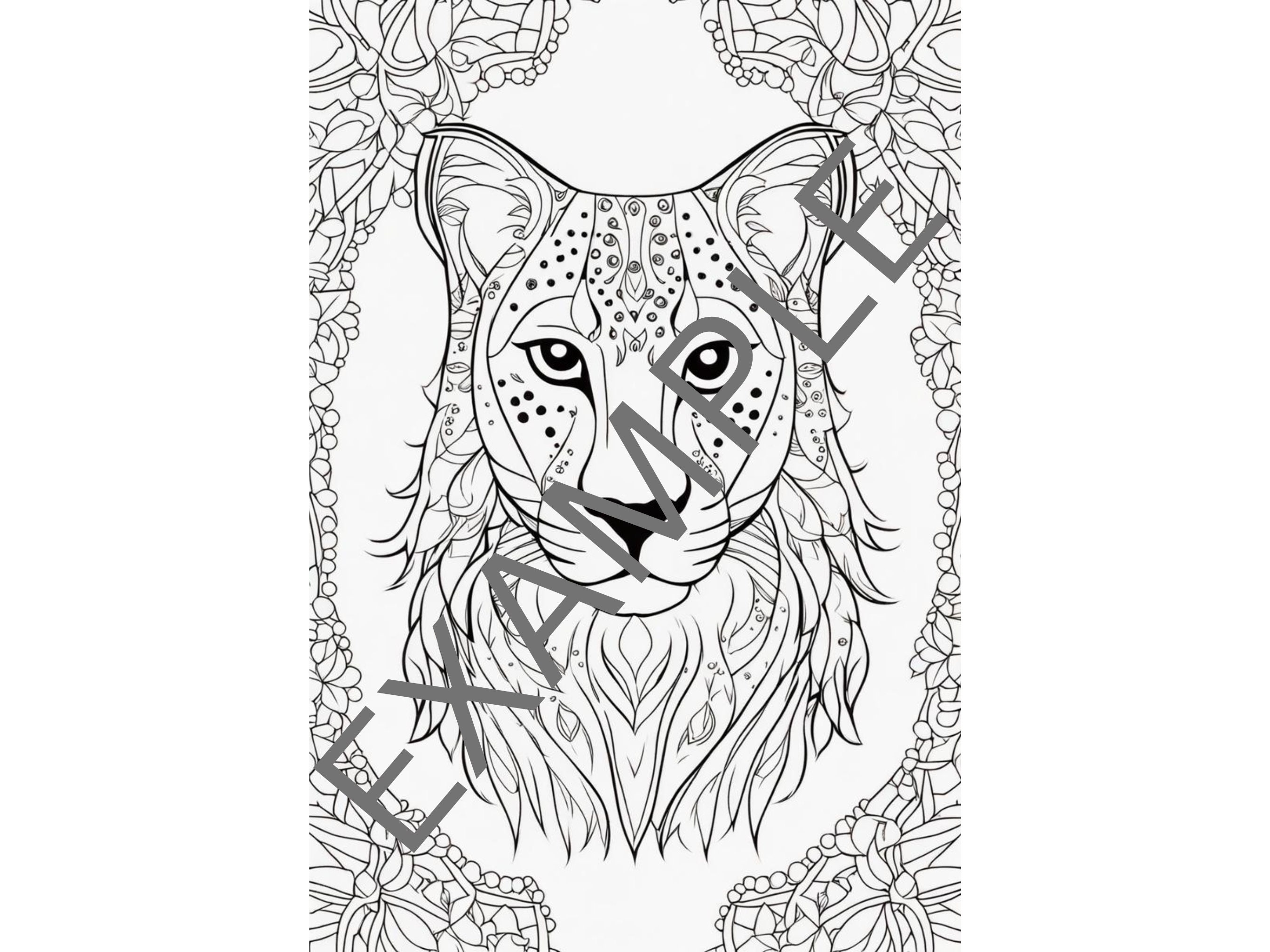 Cheetah Mandala Coloring 10 Pages Collection 1 - Etsy