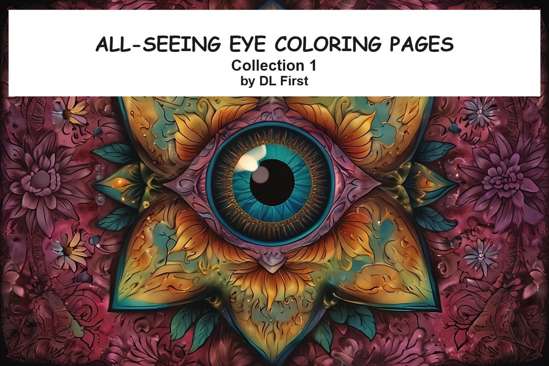 All Seeing Eye Coloring 10 Pages Collection 1 - Etsy