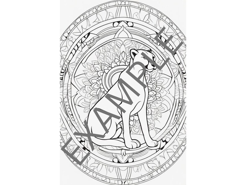 Cheetah Mandala Coloring 10 Pages Collection 1 - Etsy