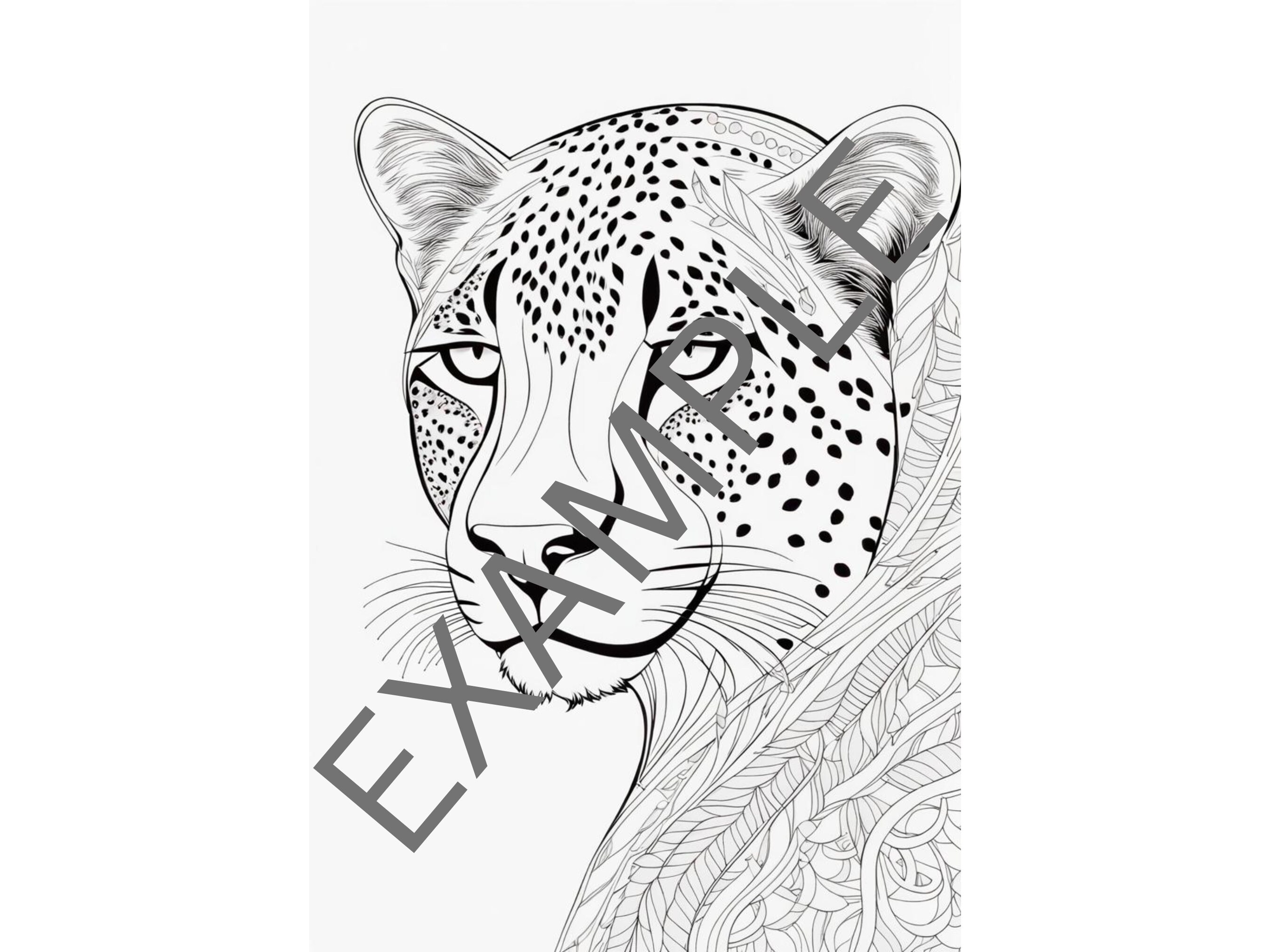 Cheetah Mandala Coloring 10 Pages Collection 1 - Etsy