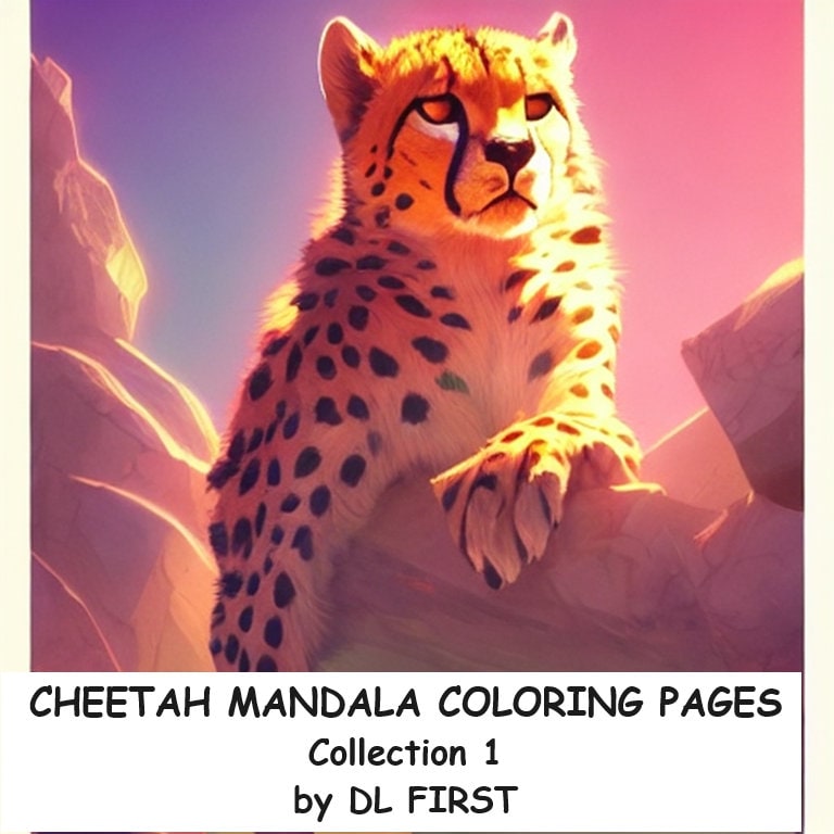 Cheetah Mandala Coloring 10 Pages Collection 1 - Etsy