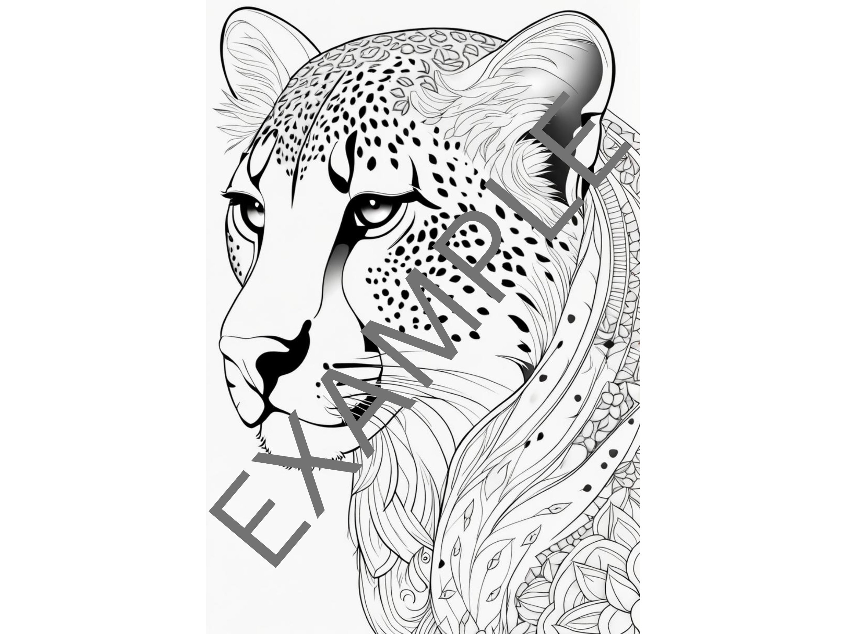 Cheetah Mandala Coloring 10 Pages Collection 1 - Etsy