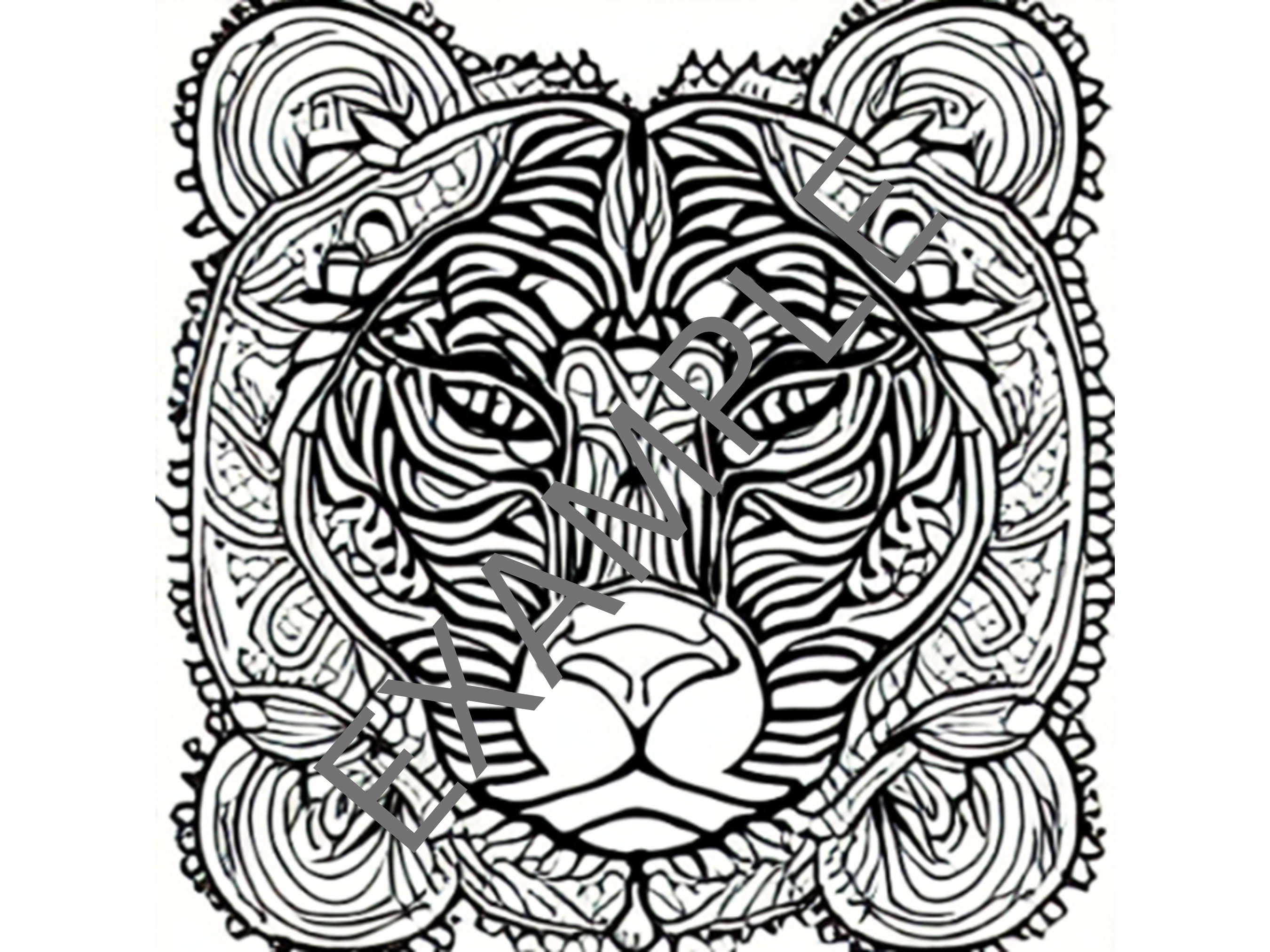 Tiger Mandala Coloring 10 Pages Collection 1 - Etsy