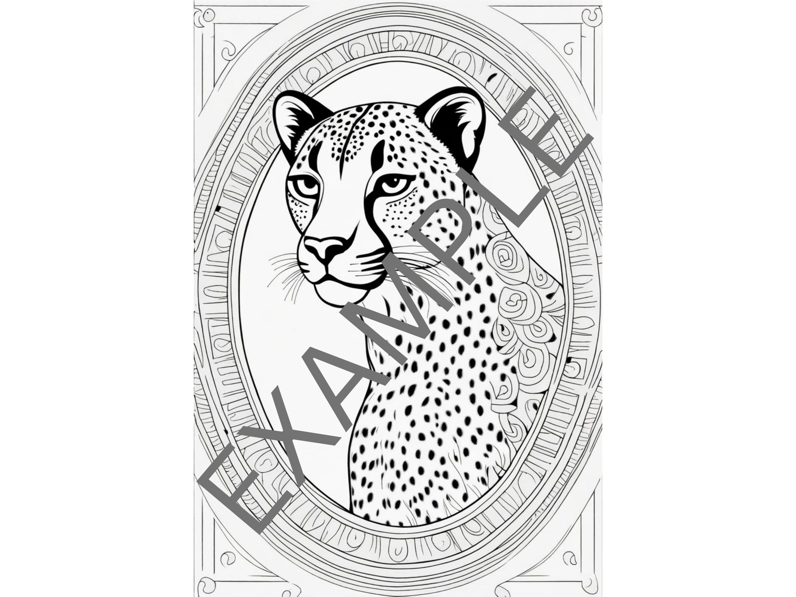 Cheetah Mandala Coloring 10 Pages Collection 1 - Etsy