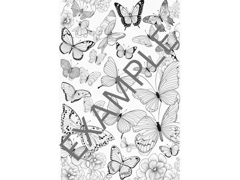 Butterfly Coloring 100 Pages Collection 3 - Etsy