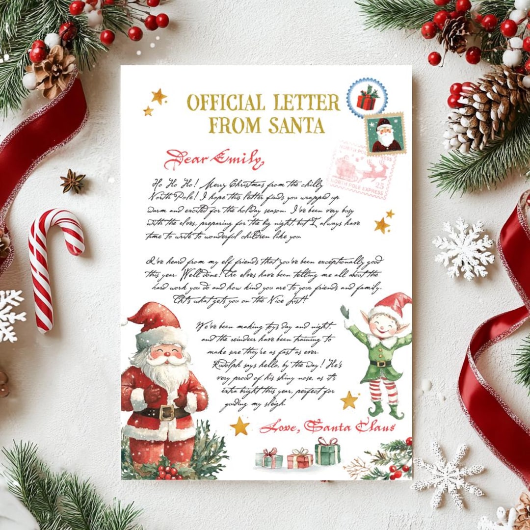 Editable Official Letter From Santa Claus, Instant Download, North Pole ...
