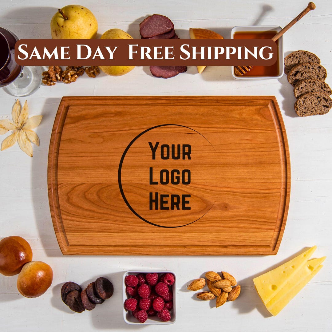 Business Logo Engraved Cutting Board, Corporate Gift for Employees ...