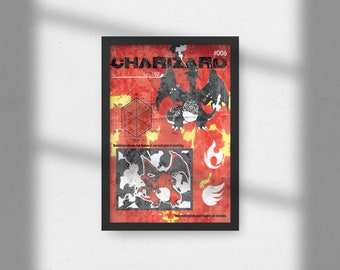 Printable Charizard Poster, Charizard Pokemon Digital Print, Pokemon ...