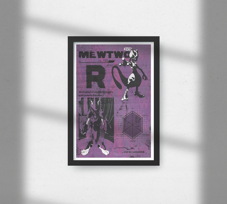 Team Rocket Mewtwo Poster - Etsy