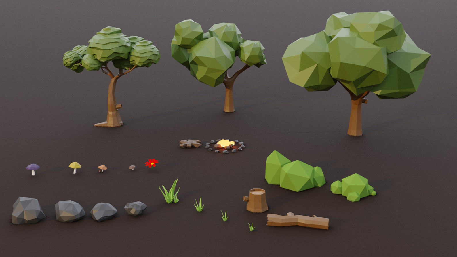 LOW POLY Nature Asset Pack - Etsy