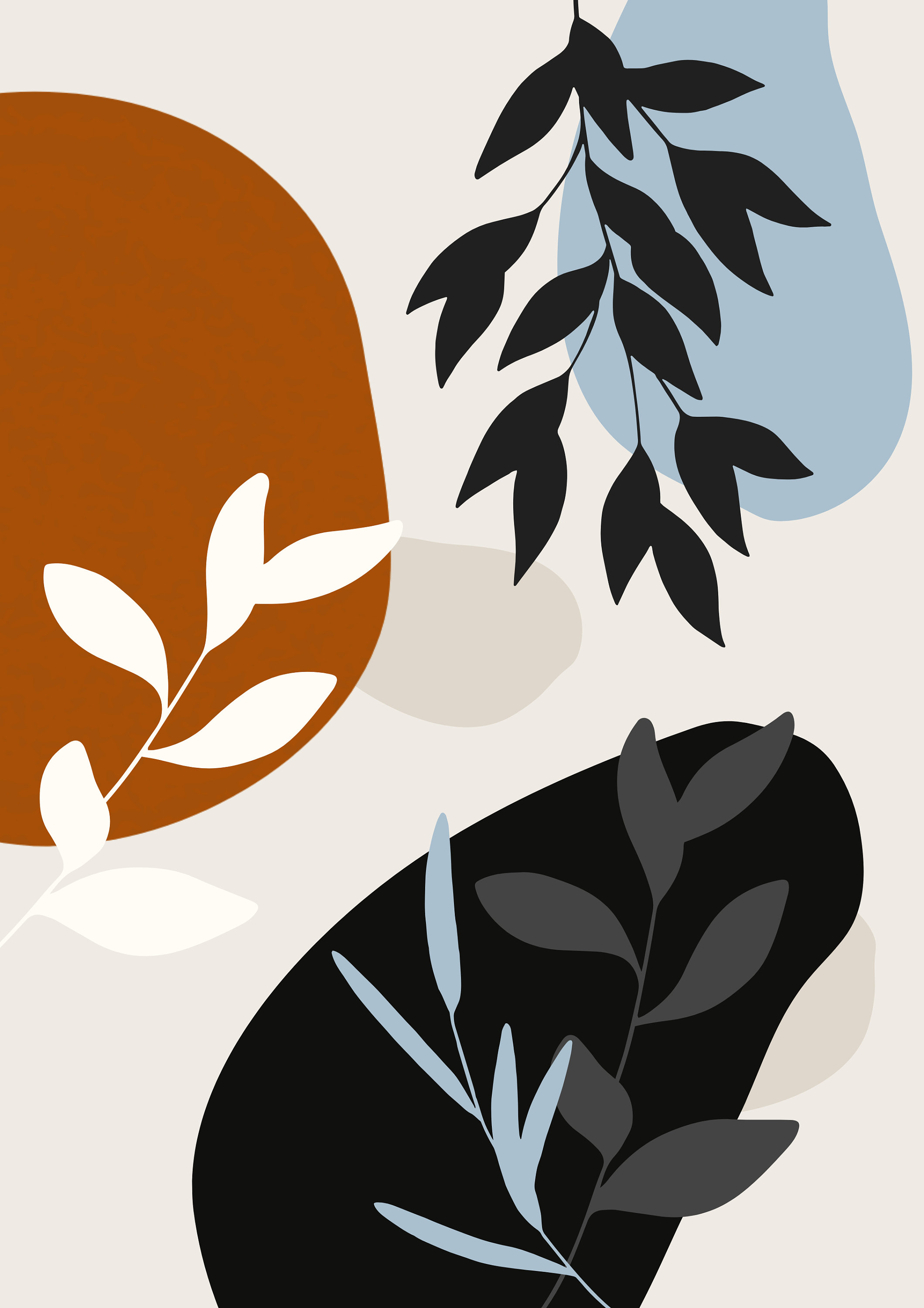 Abstract Digital Download Wall Art. PNG Instant Download. Floral ...